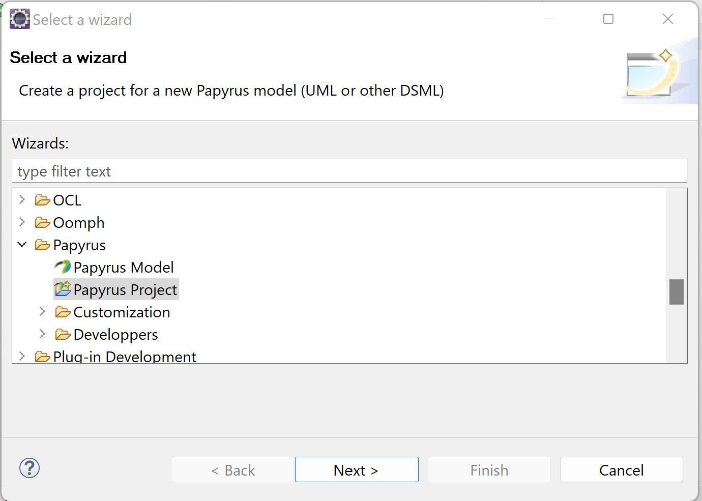 After finishing the installation, go to File --> New --> Others, and ...